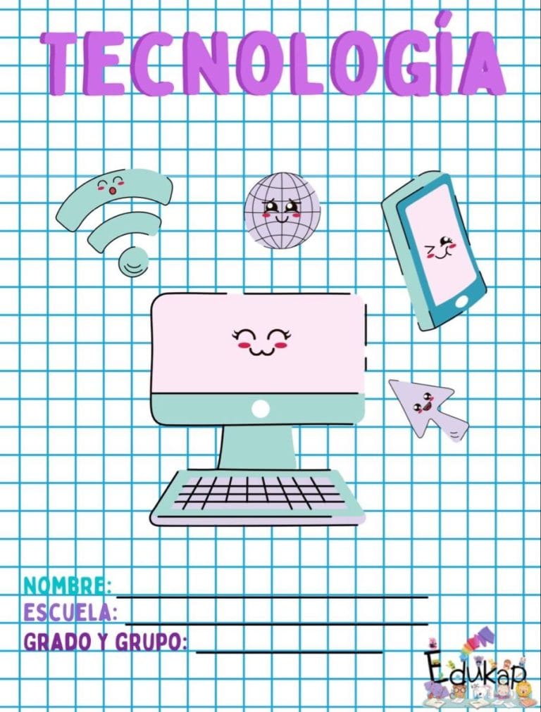 Page de garde Technologie à imprimer pour cahiers