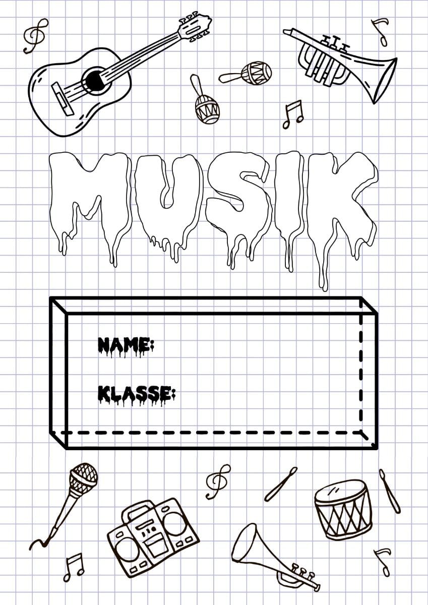 Exemple de page de garde Musique pour élèves à imprimer
