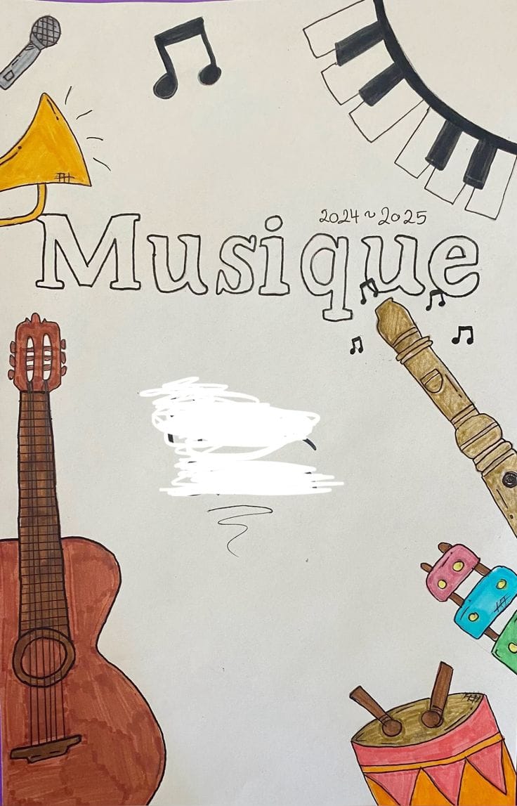 Exemple de page de garde Musique pour élèves à imprimer